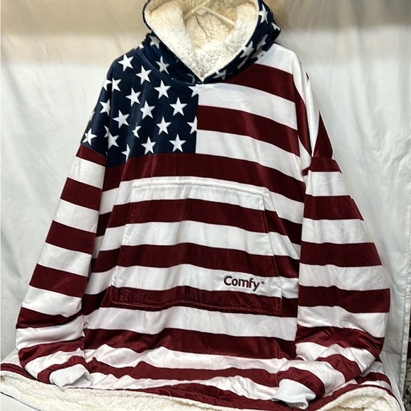 The Comfy | Tops | Copy The Comfy Hoodie Usa Flag Football Game Nights ...